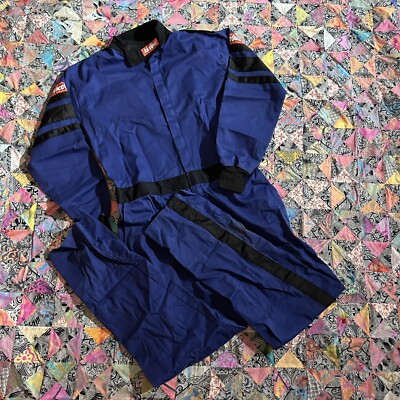 Driving RaceQuip Racing Fire Retardant Suit LARGE Blue. - Hole In Leg ...