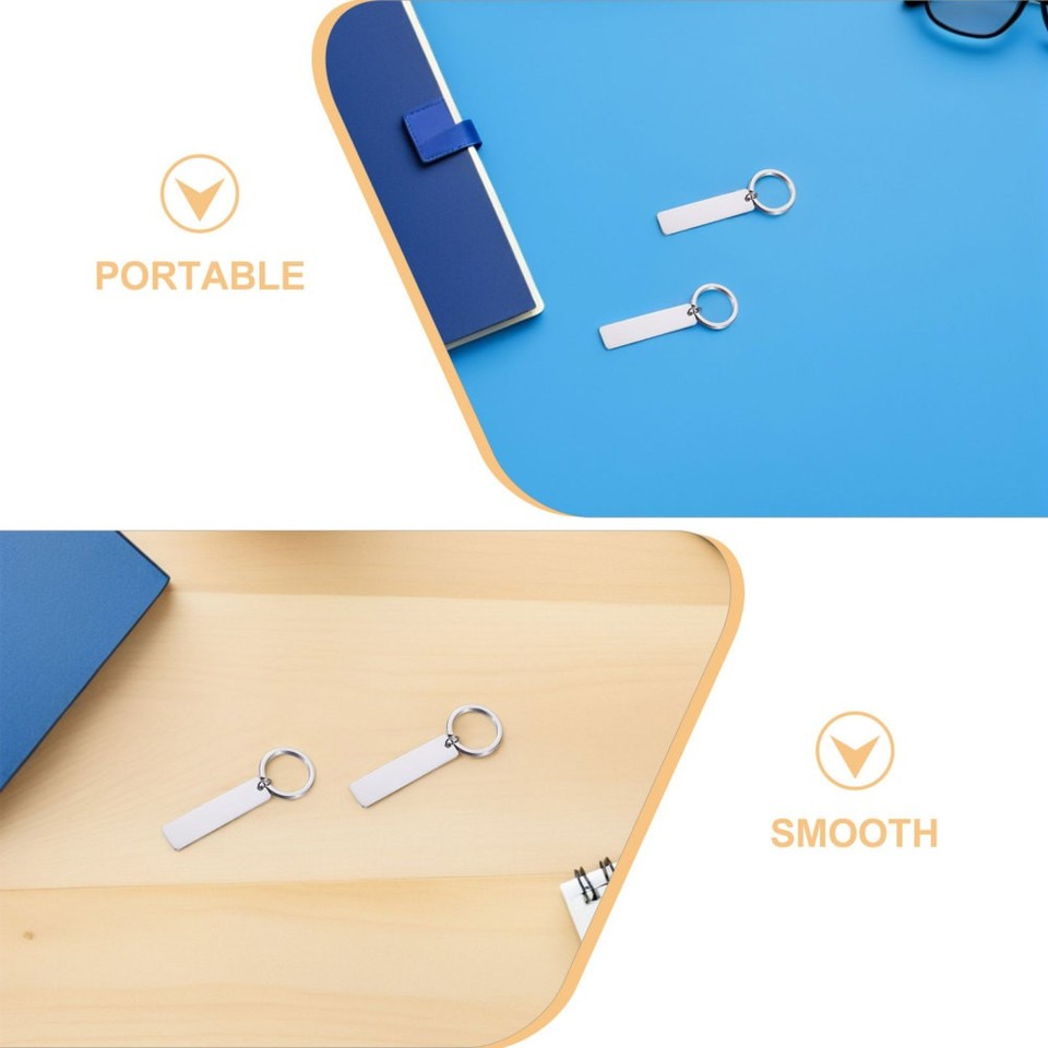 10pcs Engravable Keychain: Stainless Steel Engraving Blank Key Ring Dog ...