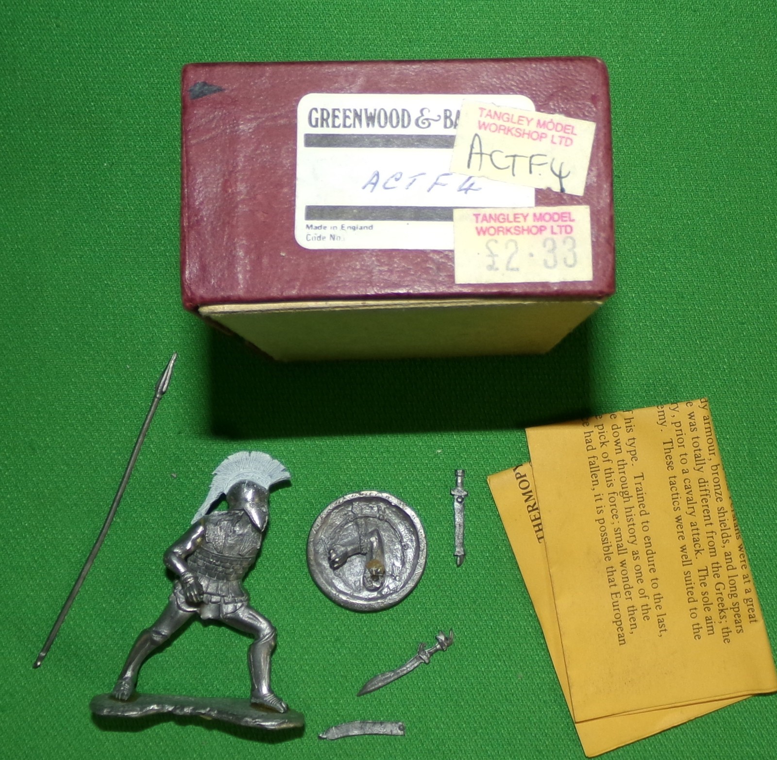 Vintage Metal 54mm Al Charles Greenwood & Ball Themopylae Spartan ...