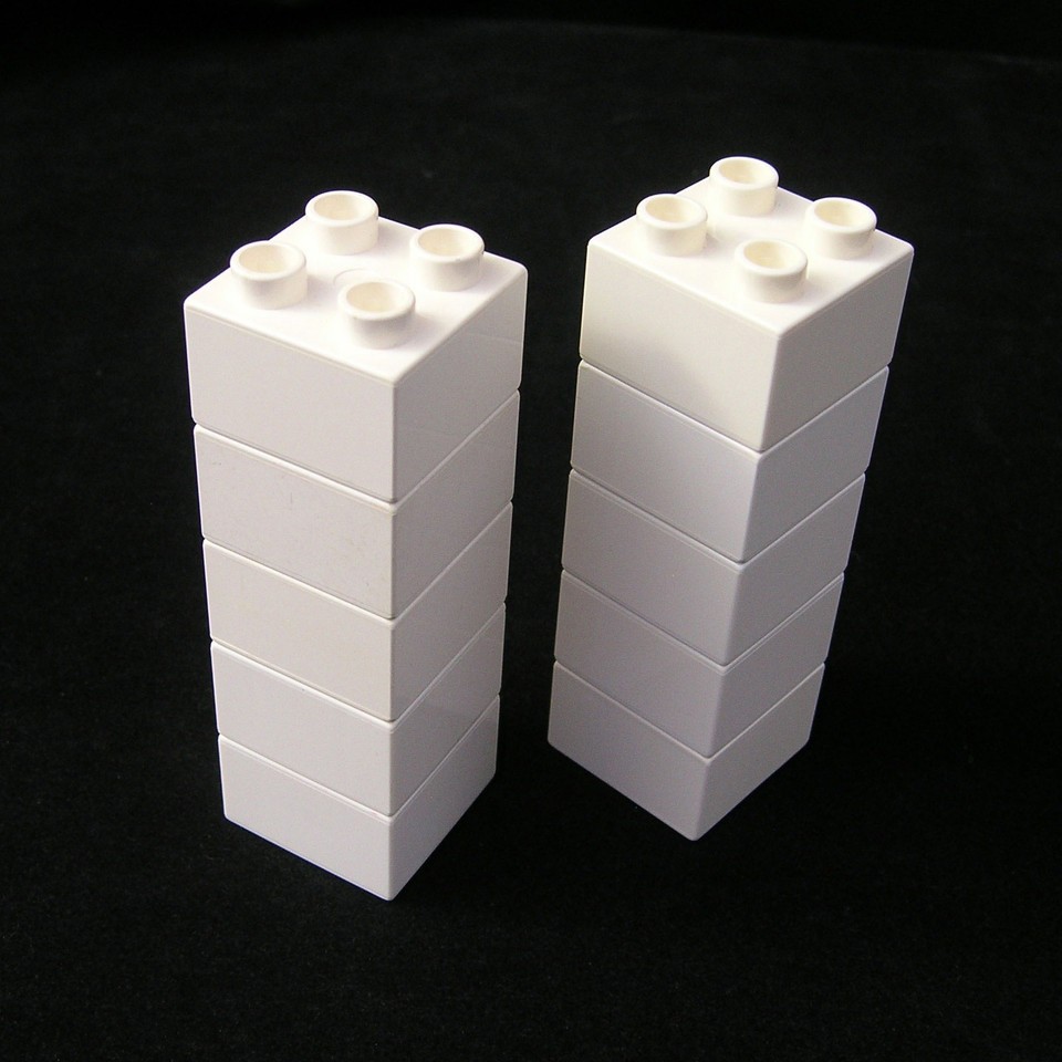 Lego Duplo 2x2 Brick Lot of 10 White Blocks Castle House Police ...