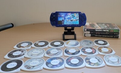 Sony PSP 2000 with Games And Movies, 1GB, Metallic Blue 711719889304 | eBay