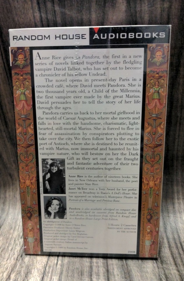 New Tales of the Vampires Ser.: Pandora by Anne Rice (1998, Audio ...