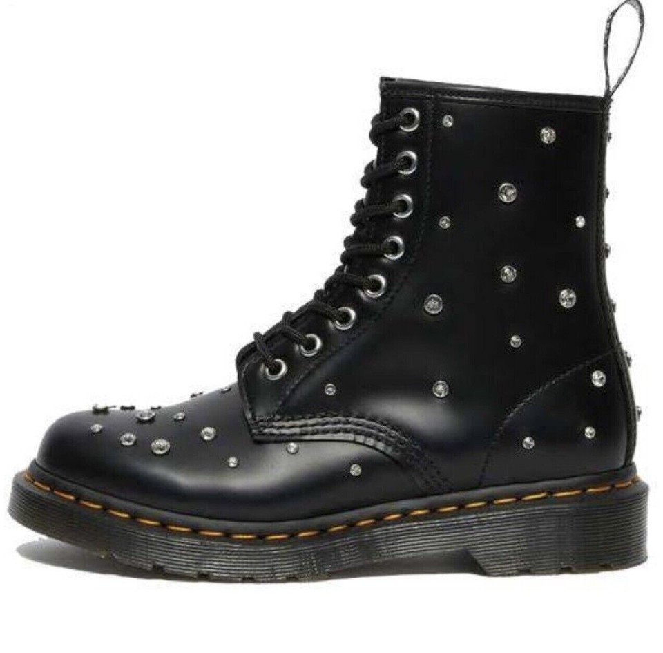 NIB 1460 DR DOC MARTENS EMBELLISHED SWAROVSKI CRYSTAL RHINESTONES RARE ...