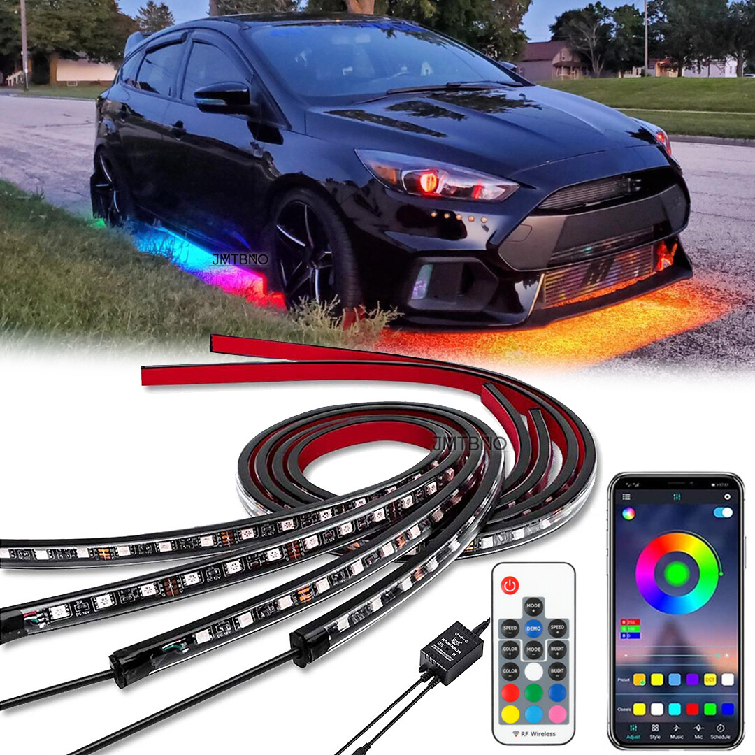 6x RGB Underglow LED Lighting Kit Neon Accent Strip Lights For Ford ...