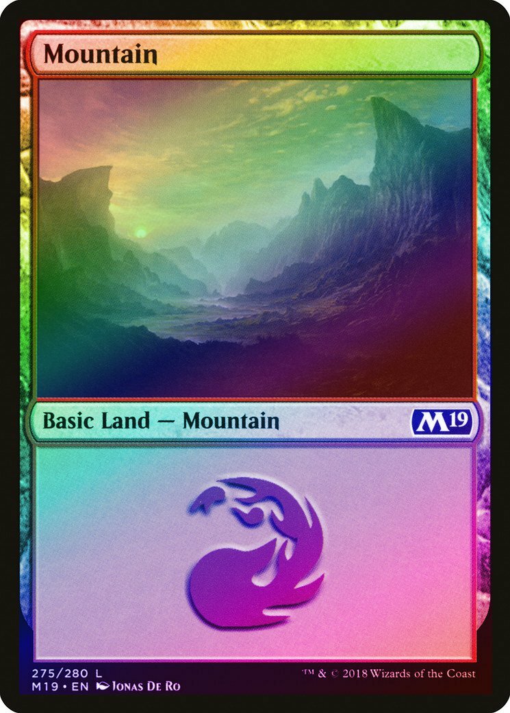 Mountain (275) FOIL Core Set 2019 / M19 NM Basic Land MAGIC MTG CARD ...