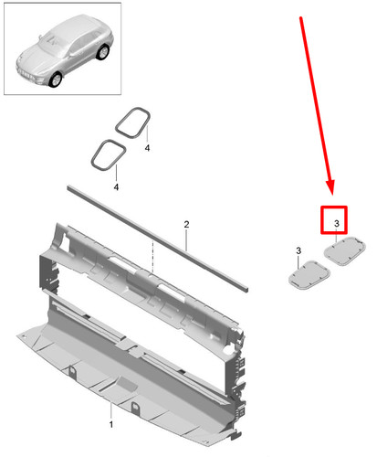 PORSCHE MACAN 95B AIR GUIDE SEAL 95B.129.119.A 95B129119A GENUINE for ...