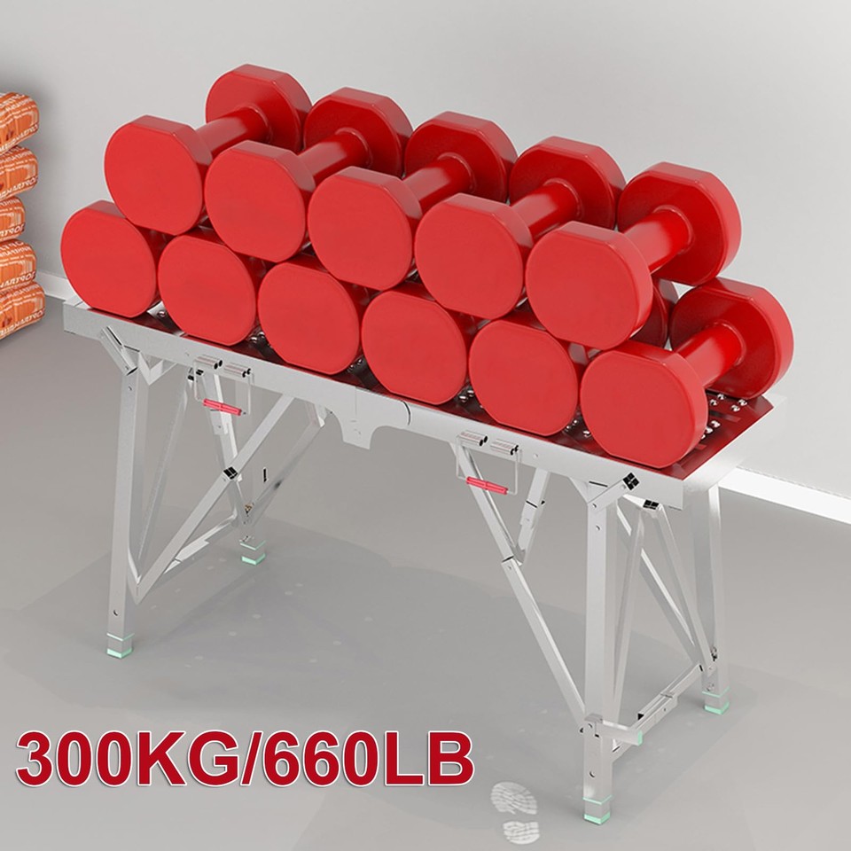 Adjustable Work Platform, 51.11x9.84in Portable Folding Scaffolding ...