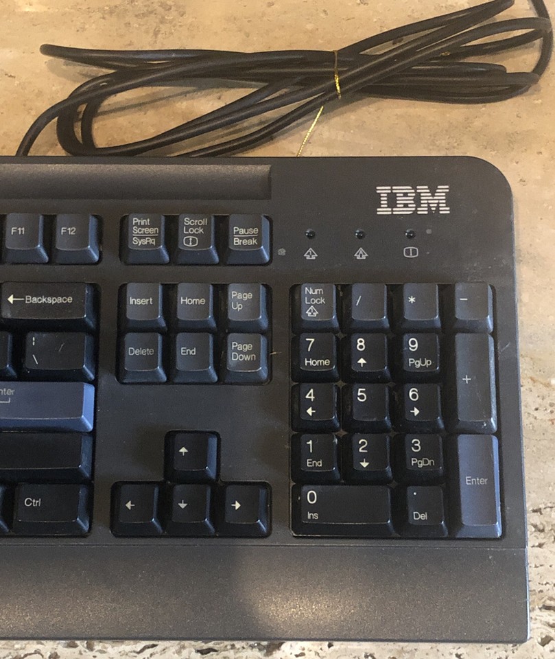 IBM branded KB-0225 PS/2 Wired Keyboard 104 Keys Grey/Black - Works 100 ...