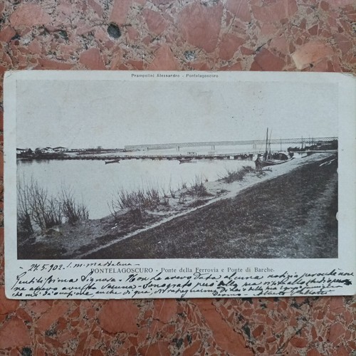 Cartolina PONTELAGOSCURO - PONTE FERROVIA E PONTE BARCHE, Fp, Viaggiata ...