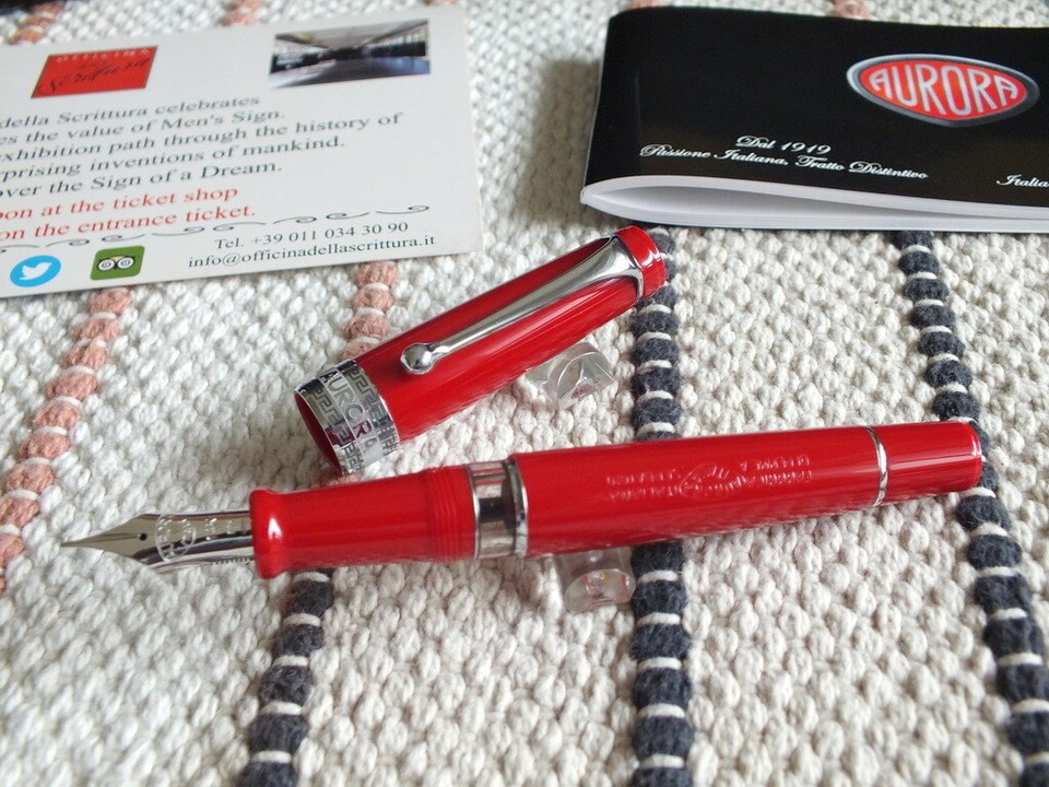 Aurora Ltd Edition 330 Optima Red 14K Flexible F Fountain Pen ...
