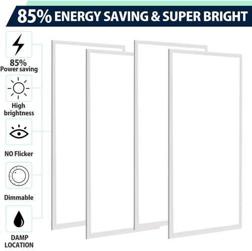 2x4 LED Troffer, Led Flat Panel Troffer Lights 75W 5000K Daylight, 8400 ...