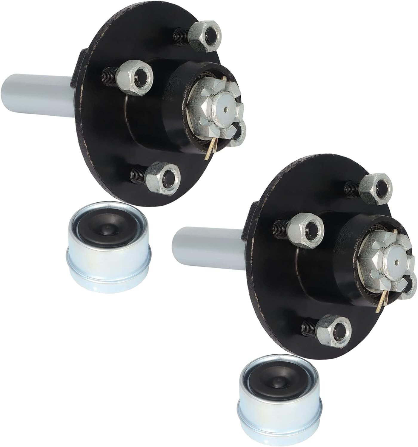 (Pack of 8) Trailer Axle Kits with 4 on 4" Bolt Idler Hub & 1" Round ...