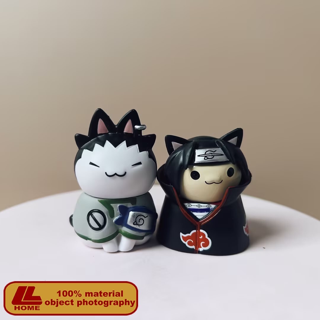 Anime ninja Uzumaki Sakura Sasuke Kakashi 8pcs Cat Cos Cute Figure Toy ...