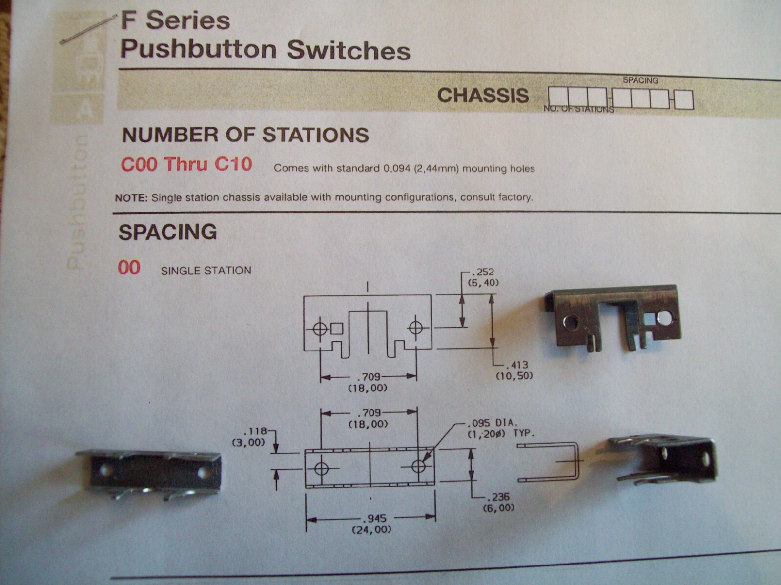 PBN-S6A35-AAG, 6PDT, Push Button Switch w/Chassis & mechanical ...