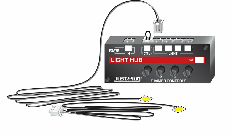 Woodland Scenics JP5700 Just Plug Lighting System, Lights and Hub Set ...