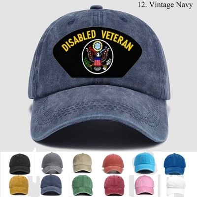 Embroidered Hat Disabled Veteran, Veteran Cap, Trucker Hat, Baseball ...