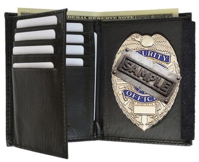 Black Concealed Carry Badge Leather Security Shield Wallet Holder | eBay