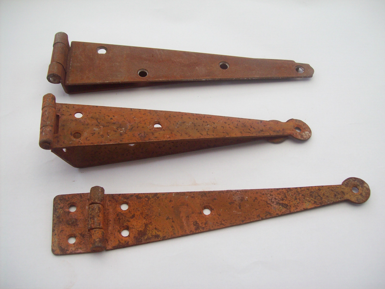 RUSTIC IRON PENNY END PLAIN STRAP HINGES FOR CHEST BLANKET BOX CABINET ...