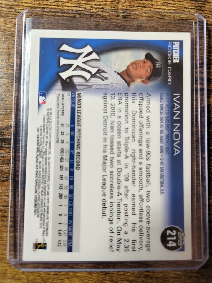 2010 Topps Chrome Ivan Nova Rookie RC #214 New York Yankees | eBay