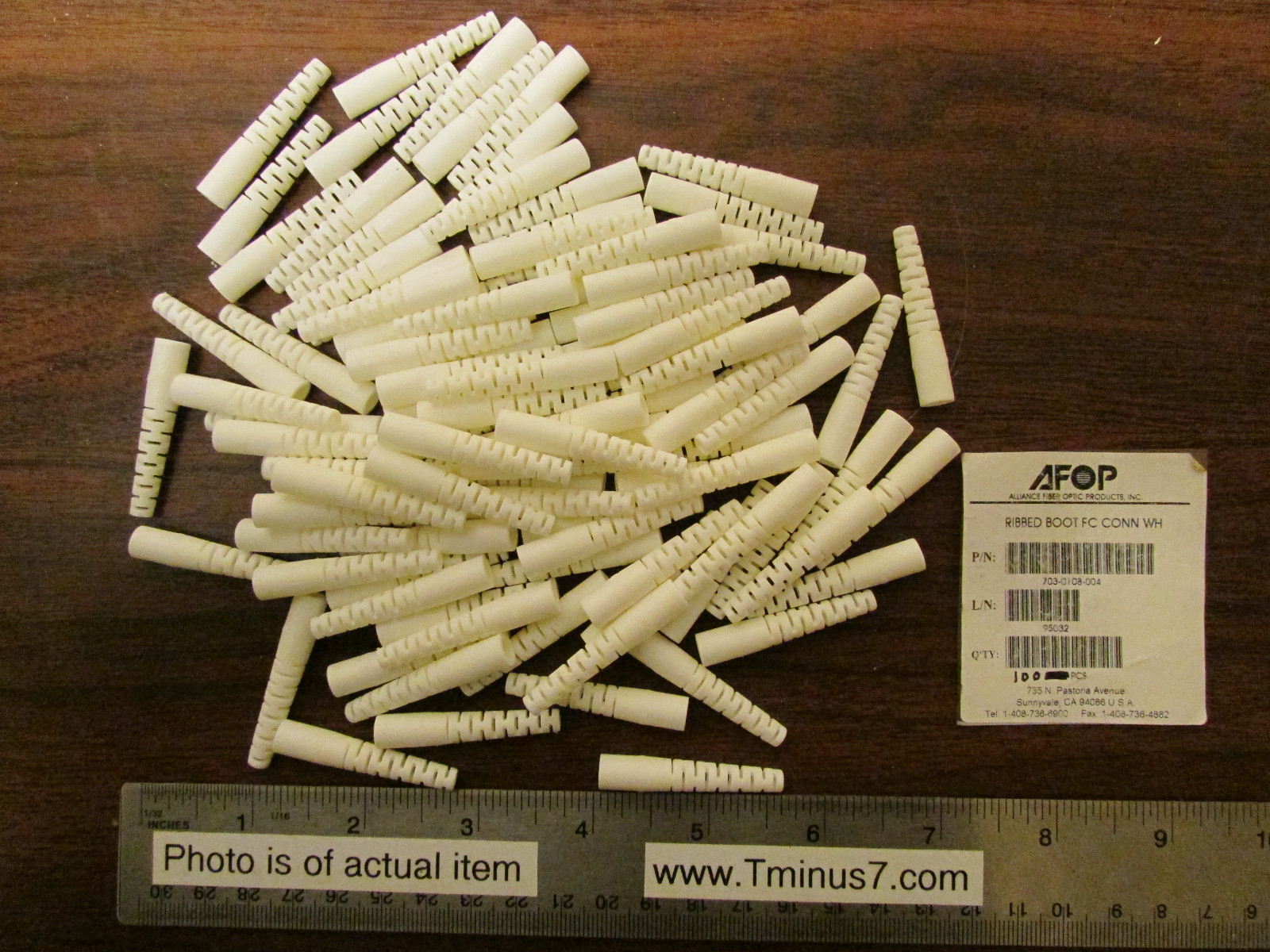 100 Pieces AFOP FC Optical Connector Ribbed Strain Relief Boot White ...