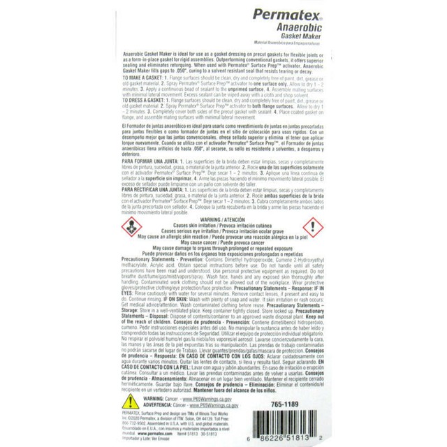 Permatex 51813 Anaerobic Gasket Maker 518 for sale online | eBay