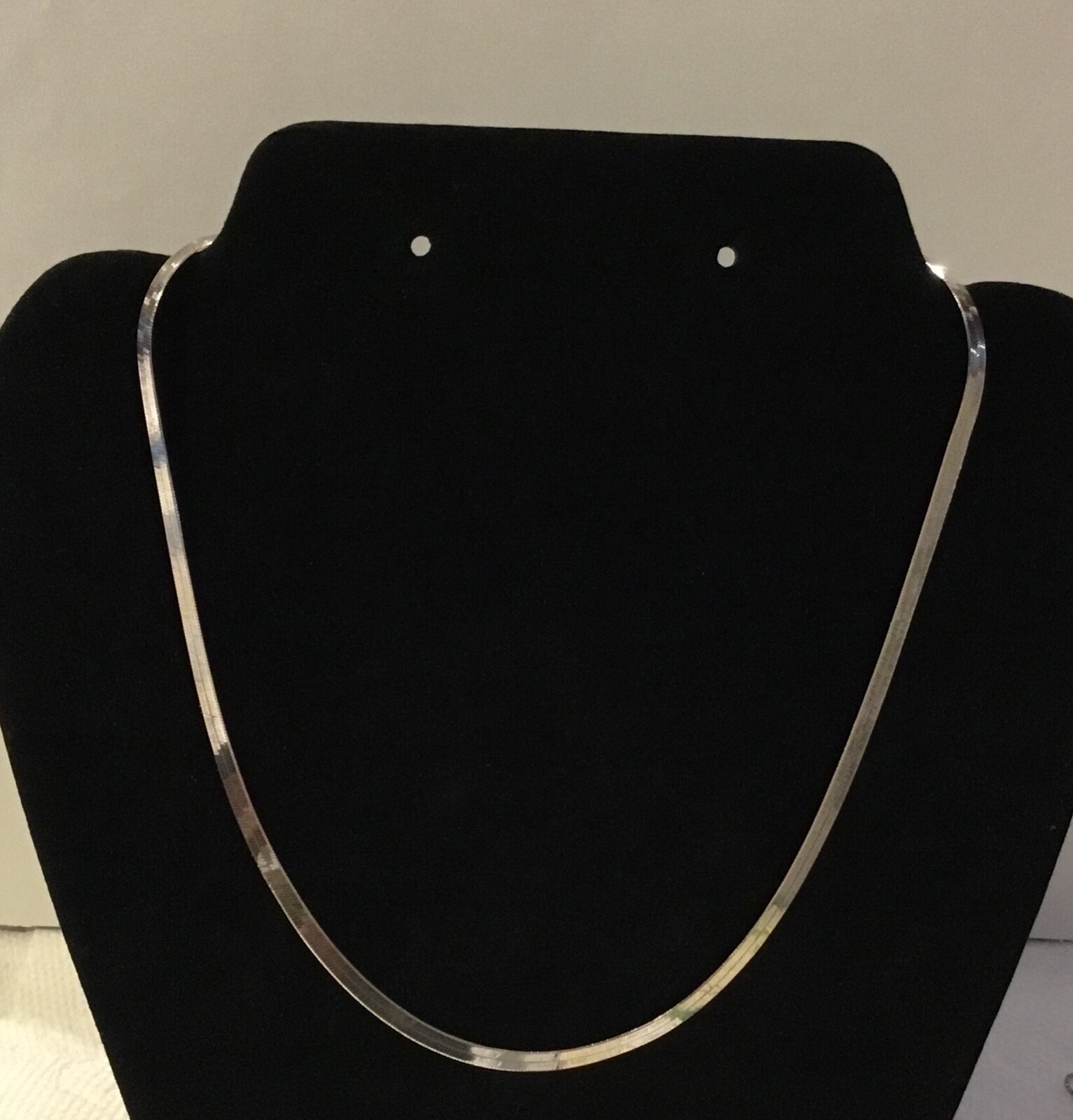 IBB Sterling Silver Herringbone Flat Necklace 18 Inch… - Gem