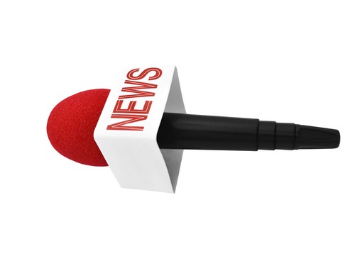 Fake News Reporter Microphone Mic Flag Cube Plastic Cordless Costume ...