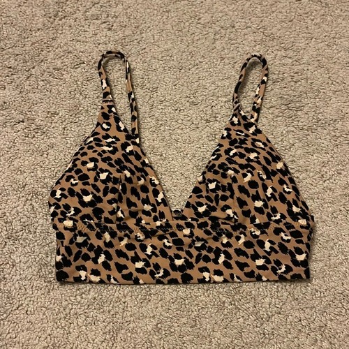 Aerie Women's Leopard print triangle bikini top size XS | eBay