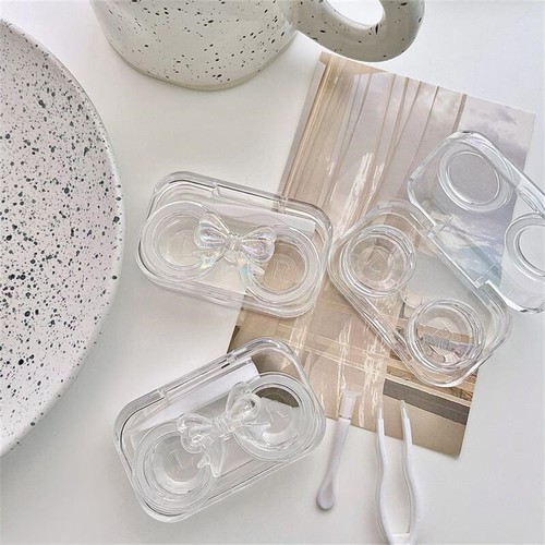 Transparent Bow Contact Lens Box Portable Concise Contact Lenses ...