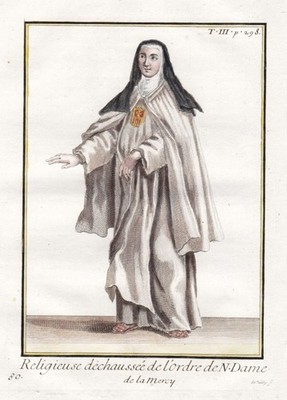 Mercedarians Order of the Merced Nun Costume Engraving 1790 | eBay