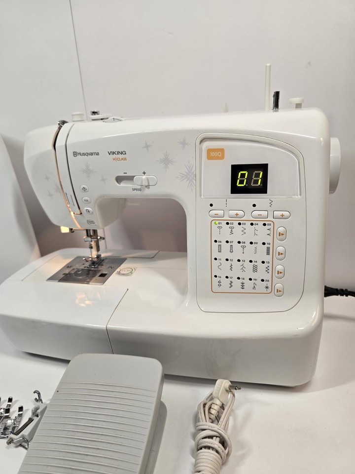 Husqvarna Viking H Class 100Q Sewing Machine w/ Case Power & Pedal ...