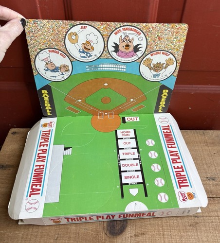 Vintage 1977 Burger Chef Triple Play Kids Fun meal Box Baseball Game ...