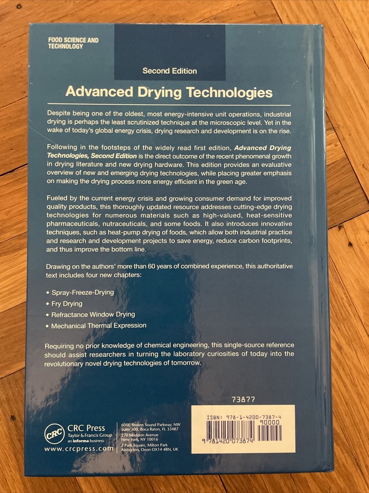Advanced Drying Technologies by Arun S. Mujumdar and Tadeusz Kudra (2009,... 9781420073874| eBay