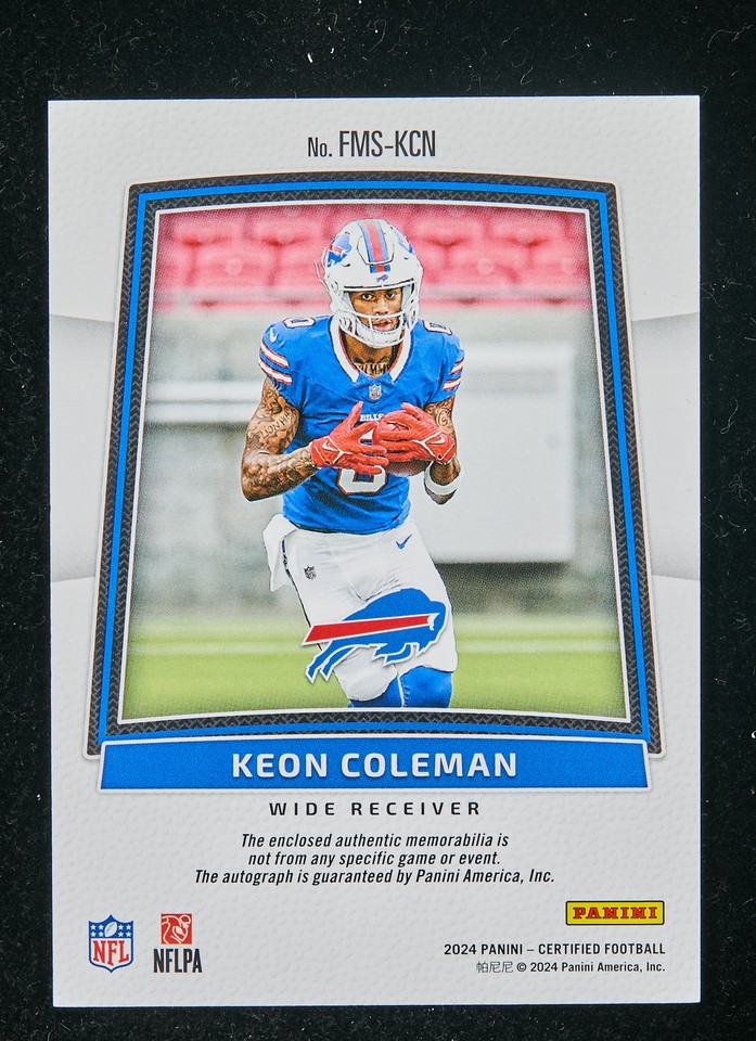 2024 Panini Certified Keon Coleman Auto RC Patch /349 Freshman Fabric ...