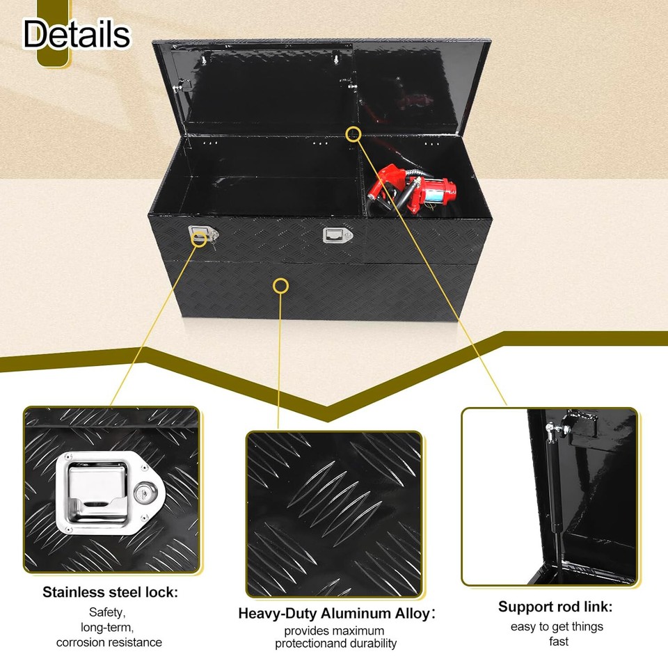 60-Gallon Fuel Tank Tool Box Combo Fuel Transfer Tank & Toolbox with 10 ...