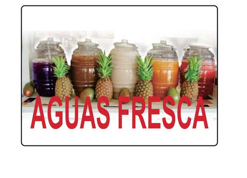 AGUAS FRESCA - RESTAURANT STOREFRONT ADVERTISING | Adhesive Vinyl Sign ...