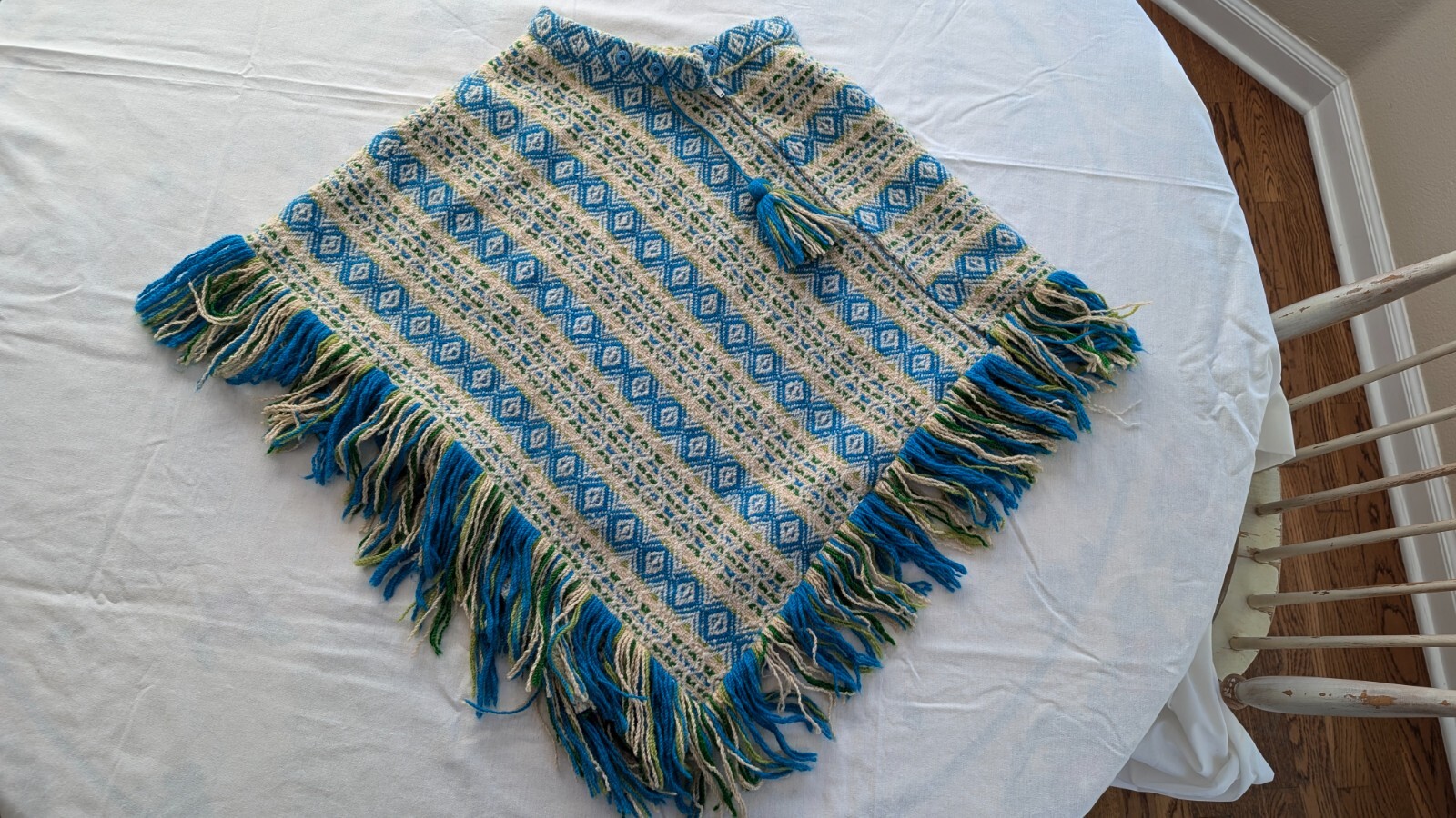 Pendleton wool Poncho -cloak, cape, jacket, coat Azte… - Gem