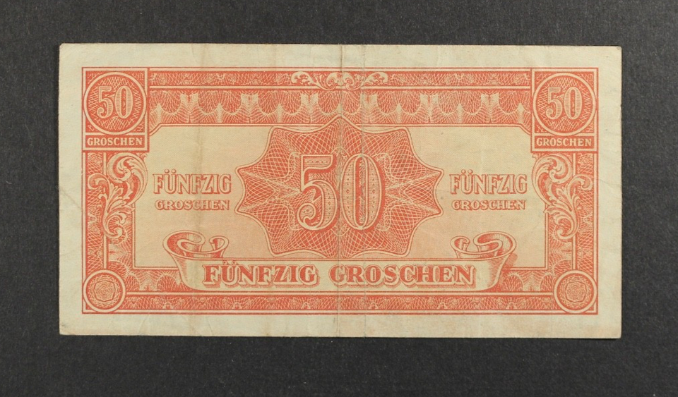 Allied Military Authority Occupation WWII Austria note 50 groschen 1944 ...