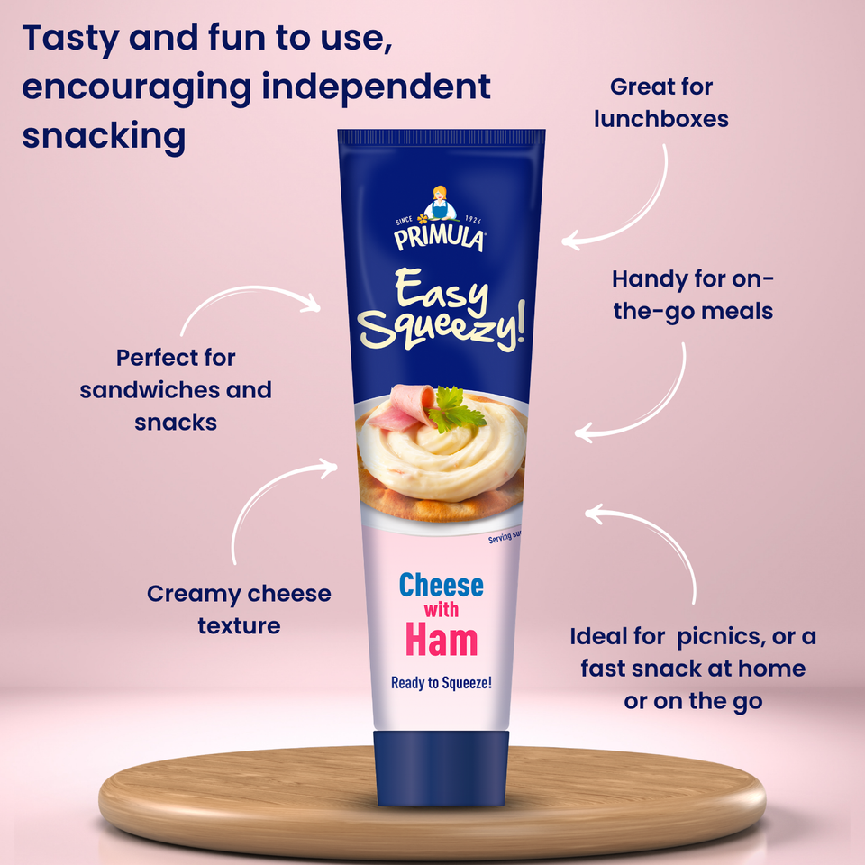 Primula Easy Squeezy Cheese with Ham Ready to Use Spread 100g - 1 to 6 Tube | eBay UK