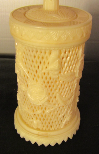 Vtg. Barware Celluloid Plastic Cocktail Forks With Holder Lid Hors D ...