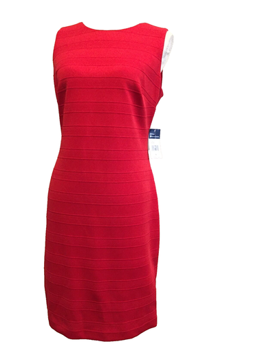 CHAPS A-line Dress, SZ 8, Sleeveless, Stretch, Red, Back Zipper, NWT | eBay