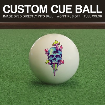 Custom Cue Ball Third Eye Trippy Skull | eBay