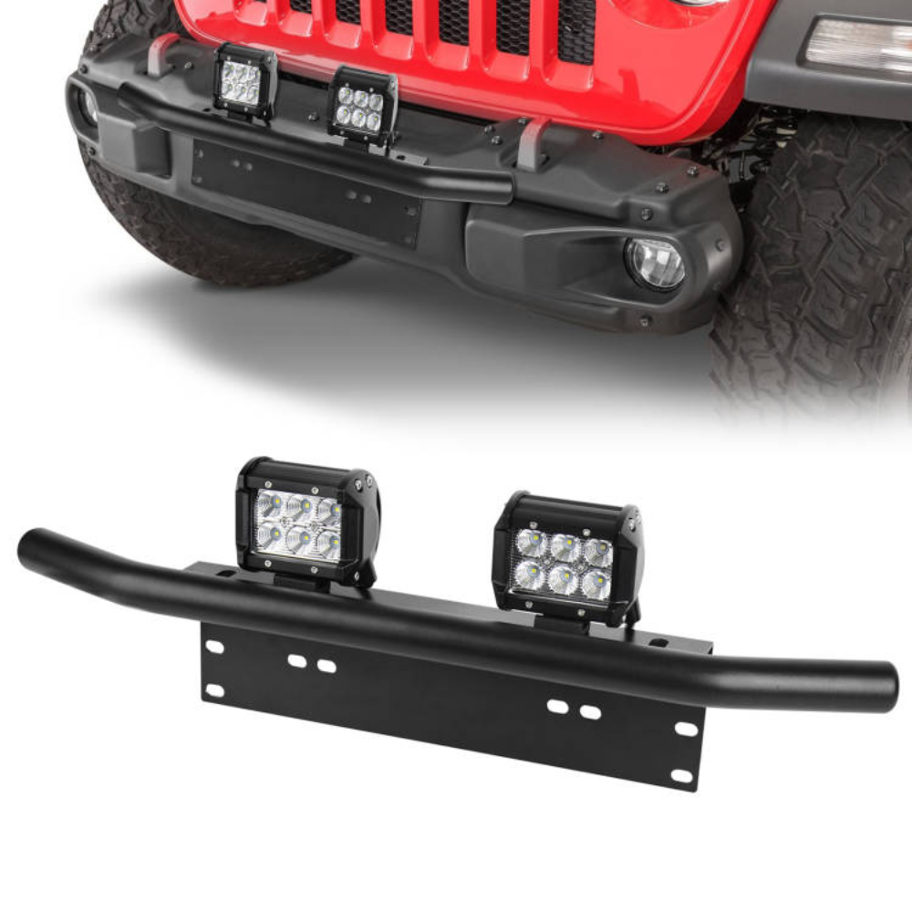 Universal Bull Bar Front License Bumper Mount Bracket SUV Light Holder ...
