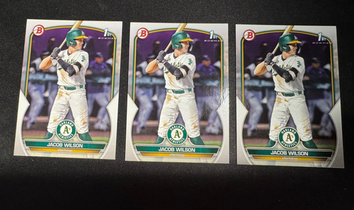 JACOB WILSON 2023 BOWMAN DRAFT 1ST BASE PROSPECT #BD121 ATHLETICS RC ...