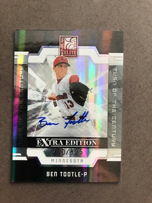 Minnesota Twins BEN TOOTLE autographed 2009 Donruss Elite - Certified ...