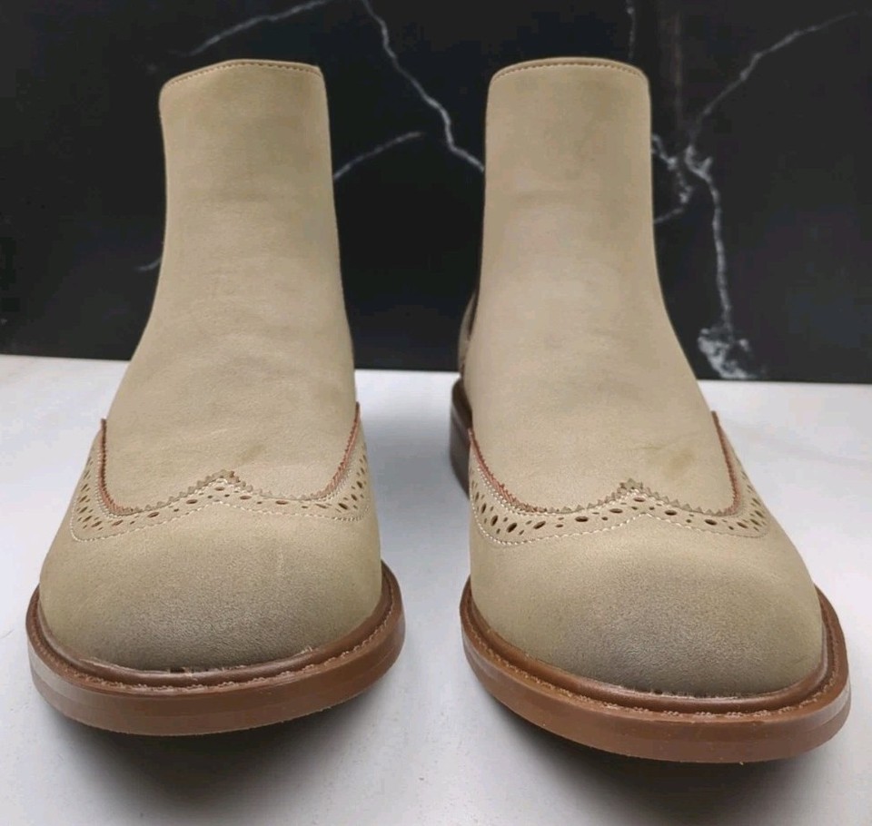 Kenneth Cole REACTION Men's Knock Brogue Chelsea Boot, Taupe, sz 8M ...