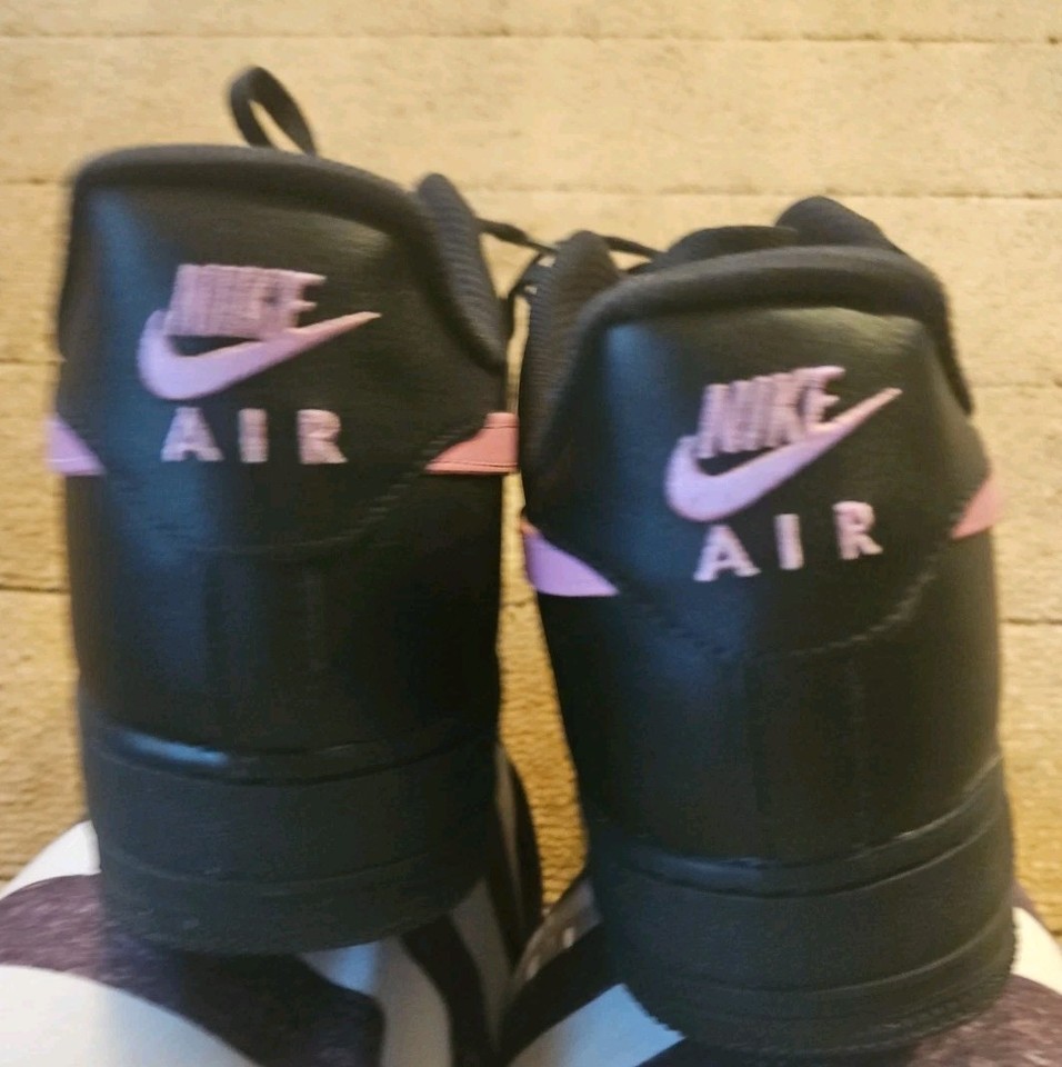 Nike By You Air Force 1 Black Pink Gum Bottom Men's Size 12 With Box | eBay
