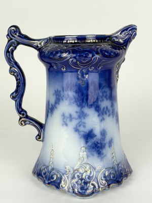 La Belle Chocolate Pot 1890s-1910s Flow Blue Wheeling Pottery Pitcher ...
