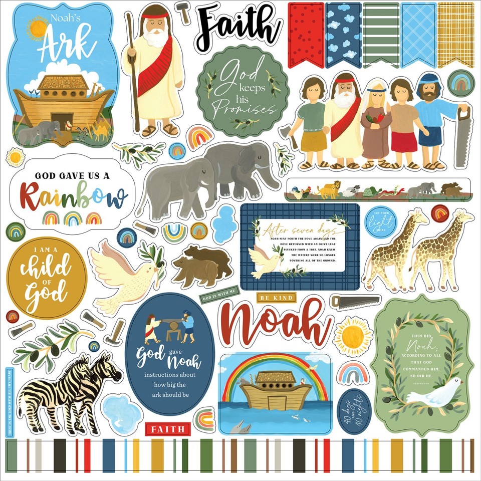 Echo Park NOAH's ARK 12x12 Collection Kit Bible Stories Scrapbook ...