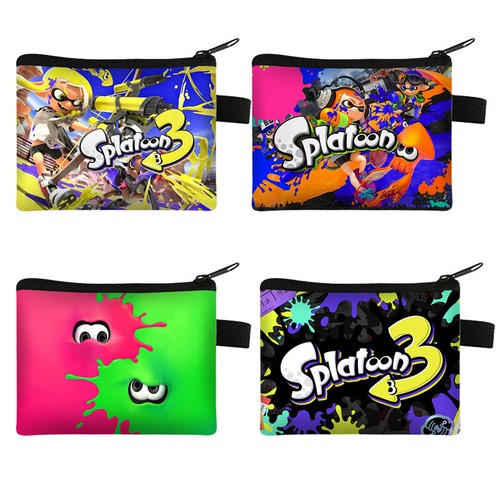 Splatoon 3 Print Coin Wallet Portable Cartoon Key Holder Mini Zipper ...